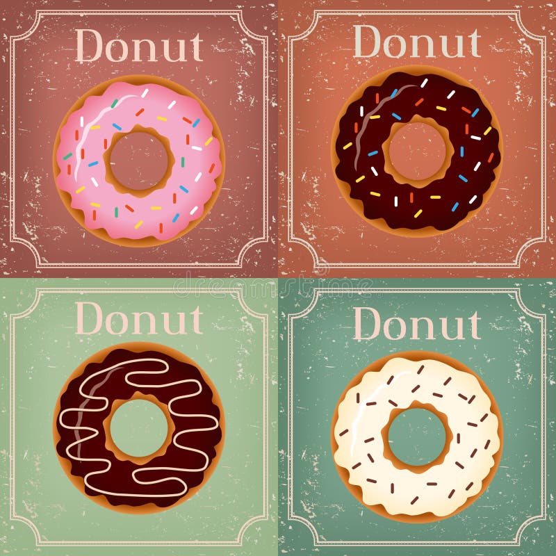 Donuts Menu Vintage Background Stock Illustrations – 1,089 Donuts Menu ...