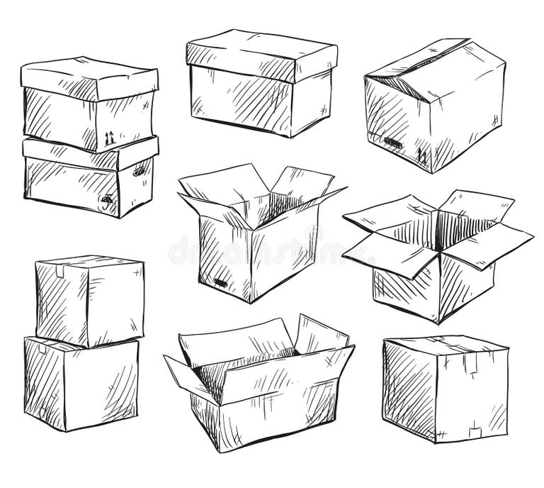 Cardboard Box Doodle Stock Illustrations – 5,293 Cardboard Box Doodle ...