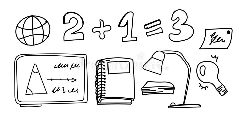 A Set of Doodle Elements for School. this Illustration Can Be Used To ...