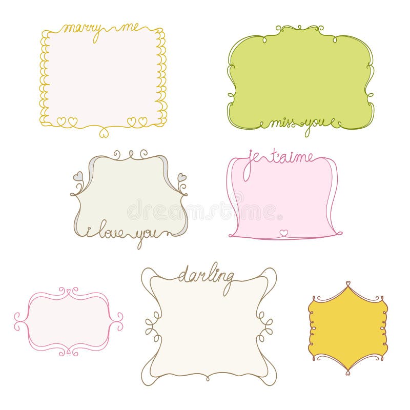 Set of doodle frames stock vector. Illustration of card - 64905437