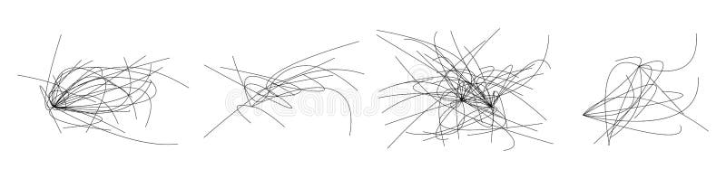 Set of Doodle, Hand Drawn Scribble Random Lines. Wavy, Curvy, Curly ...
