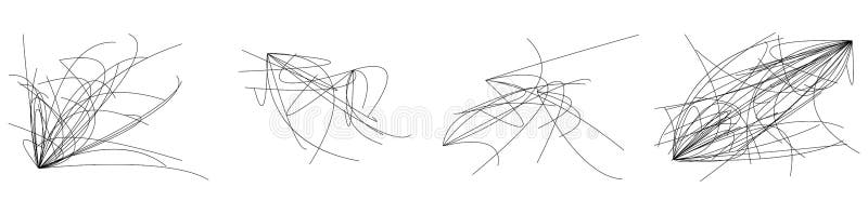 Set of Doodle, Hand Drawn Scribble Random Lines. Wavy, Curvy, Curly ...