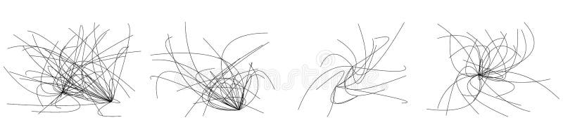 Set of Doodle, Hand Drawn Scribble Random Lines. Wavy, Curvy, Curly ...