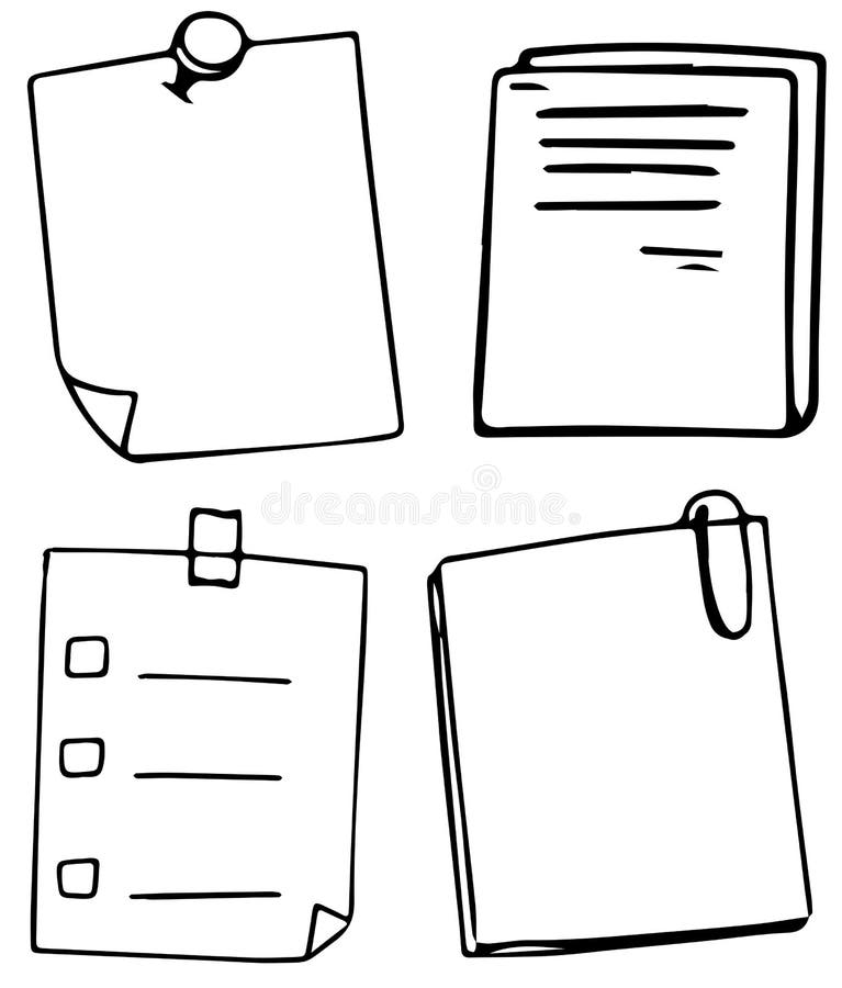 A Set of Doodle Note stock vector. Illustration of paper - 121063835