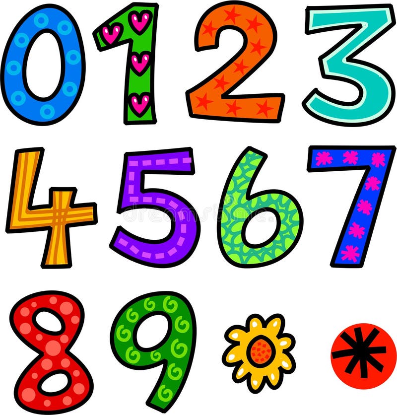 Hand Drawn Set of Doodle Numbers Stock Vector - Illustration of clip ...