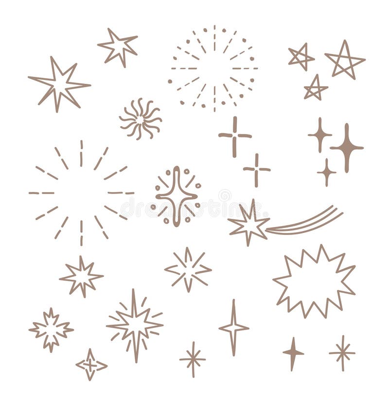 Set of Doodle-style Frames, Strikethroughs, Stars and Sparkles Vector ...