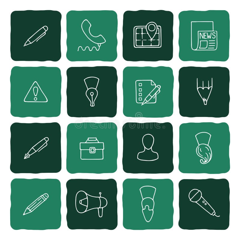 Set of Doodle Web, Computer and Drawing Icons. Stock Vector ...