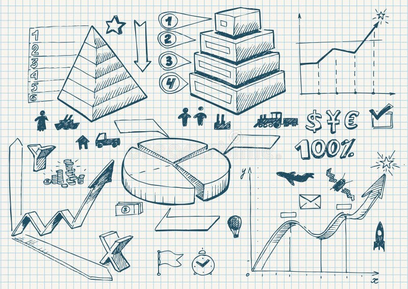 Hand doodle charts stock vector. Illustration of market - 42359876
