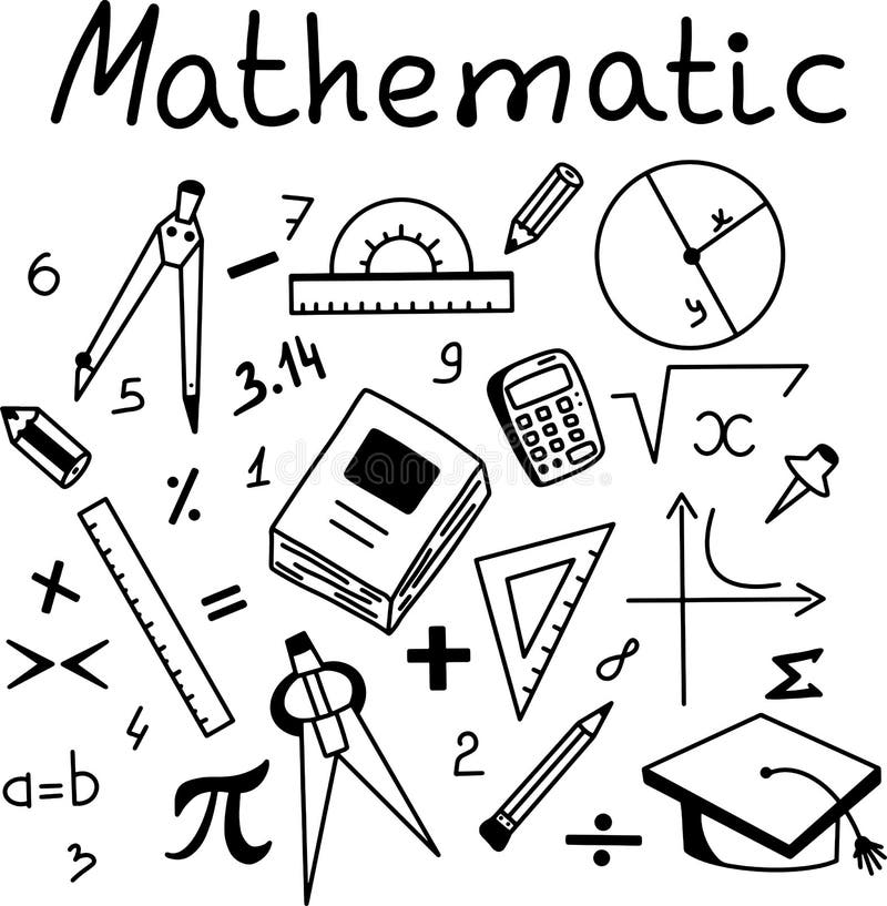Set of Doodles with Mathematical Elements. Stock Vector - Illustration ...