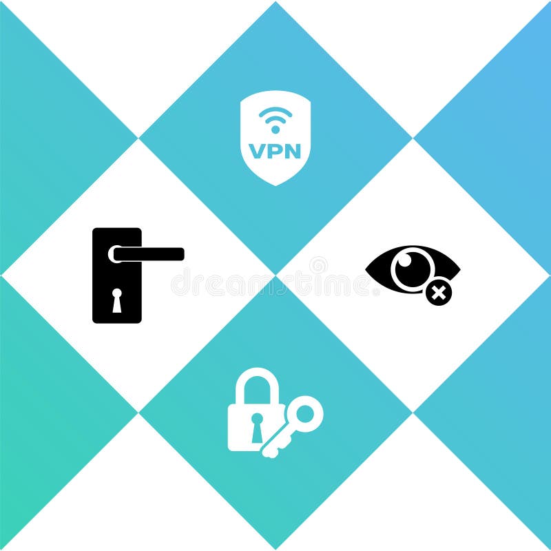 Set Door Handle, Lock Key, Shield with VPN Wireless and Invisible Hide ...