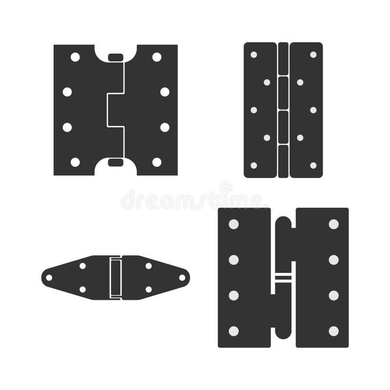 A set of door hinge icons stock illustration. Illustration of latch ...
