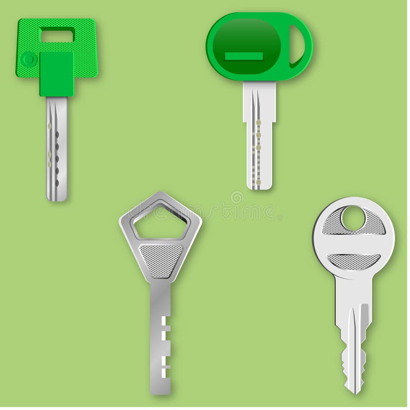 Set of door keys stock illustration. Illustration of metal - 98432313