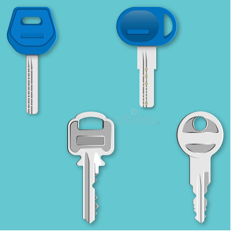 Set of door keys stock illustration. Illustration of color - 98432333