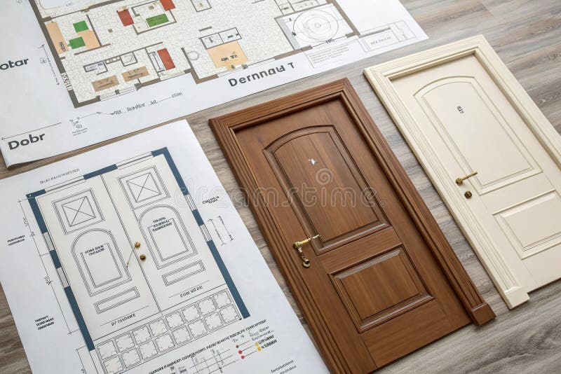 Set of Doors for Floor Plan Top View Stock Illustration - Illustration ...