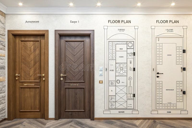 Set of Doors for Floor Plan Top View Stock Illustration - Illustration ...