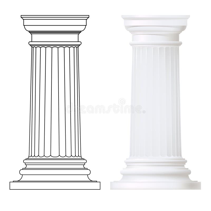 Set of doric columns stock vector. Illustration of baroque - 34374083