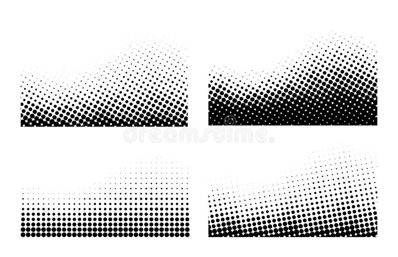 Set of Dot Patterns. Halftone Gradient Backgrounds. Wavy Dotted ...