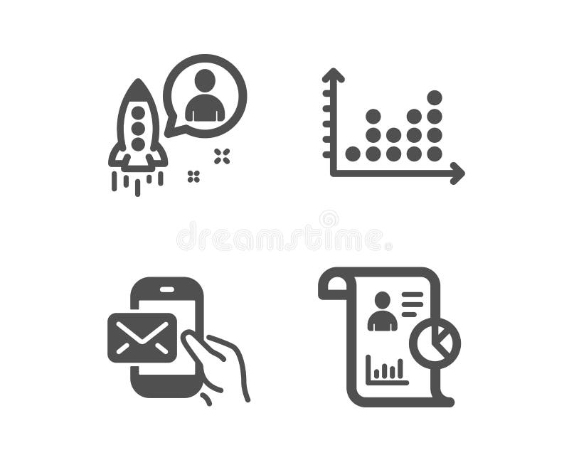 Dot Plot, Messenger Mail and Startup Icons. Report Sign. Presentation ...