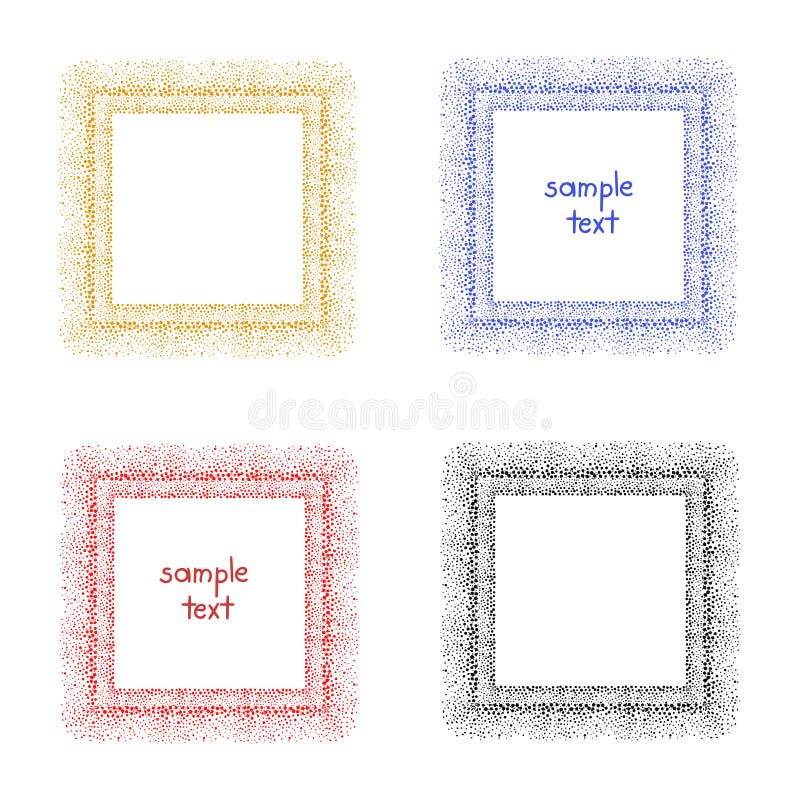 Set of Dots Frame. Square Decorative Elements Stock Vector ...