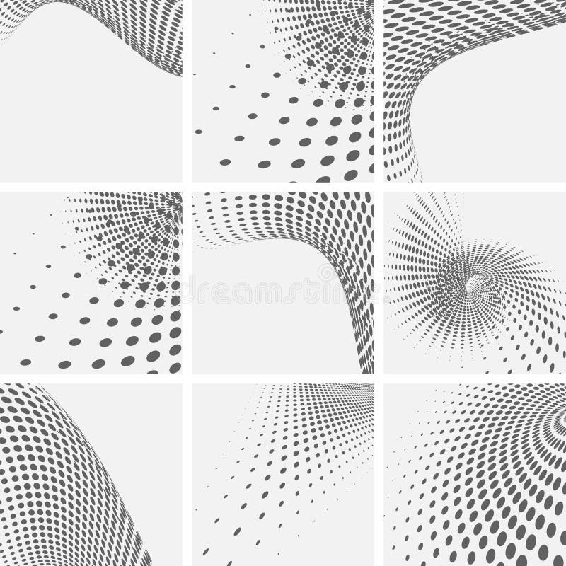 Set of Dotted Abstract Forms Stock Vector - Illustration of gradient ...
