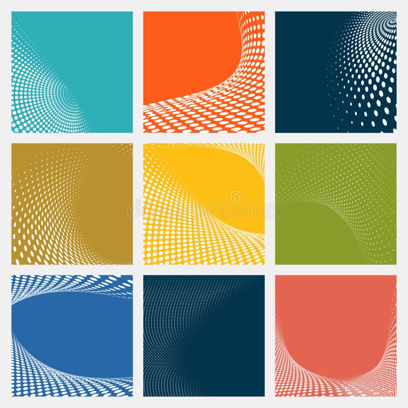 Set of Dotted Abstract Forms Stock Vector - Illustration of swirl ...