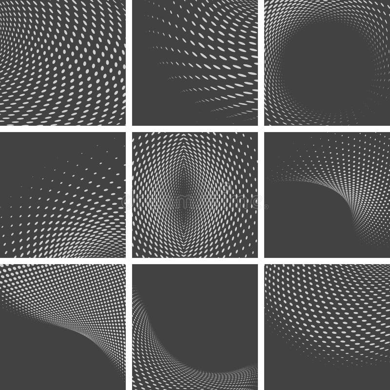 Set of Dotted Abstract Forms Stock Vector - Illustration of halftone ...