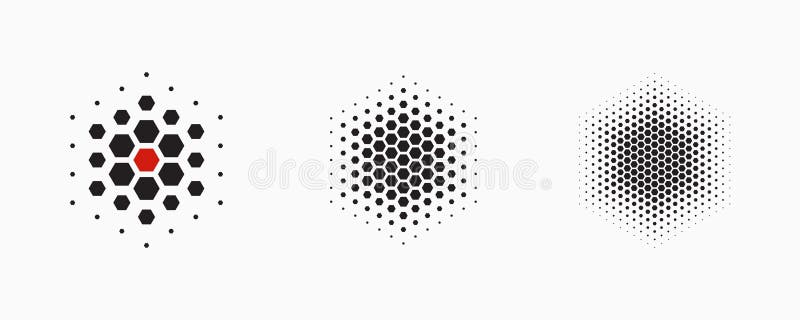 Hexagonal Halftone Pattern. Stock Vector - Illustration of vector ...