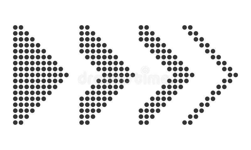 Set of Dotted Arrows - Vector Stock Illustration - Illustration of ...