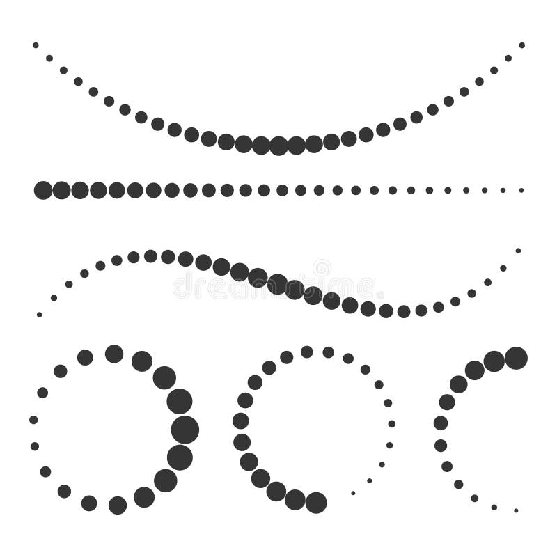 Set of Dotted Lines - Vector Stock Illustration - Illustration of ...