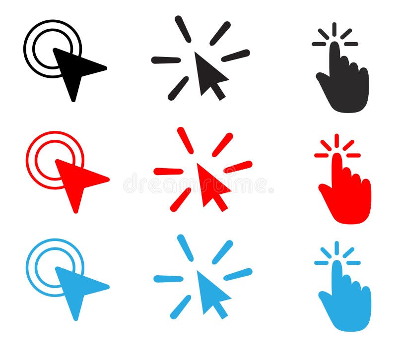 Set Double Click Filled Vector Icon. Mouse Double Click Icon Stock ...