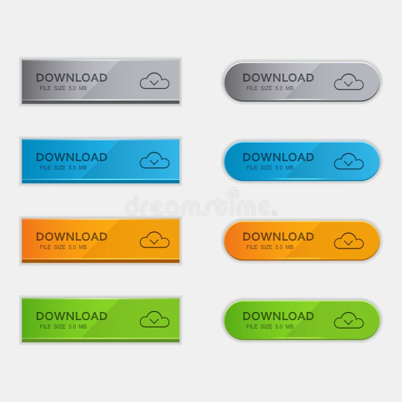 Set of download buttons stock vector. Illustration of modern - 102417353