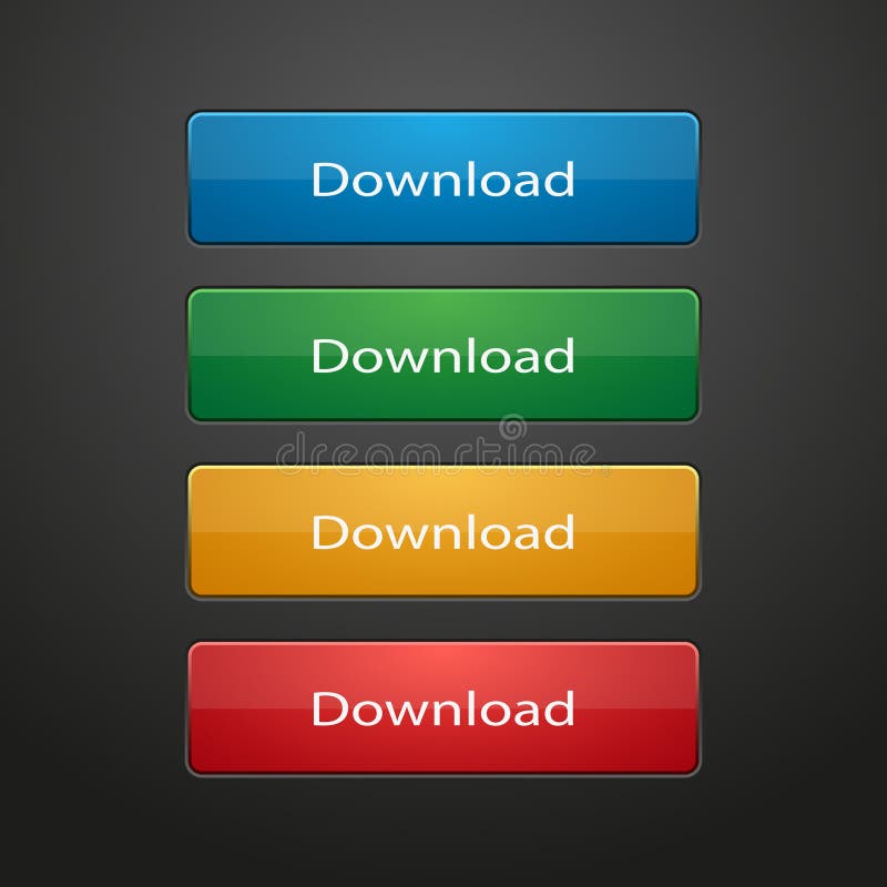 Set of download buttons stock vector. Illustration of icon - 101179629