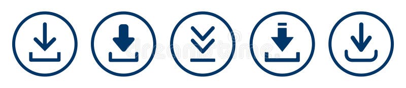 Set Download Icons. Button with Arrow Down Simple Icon Download ...