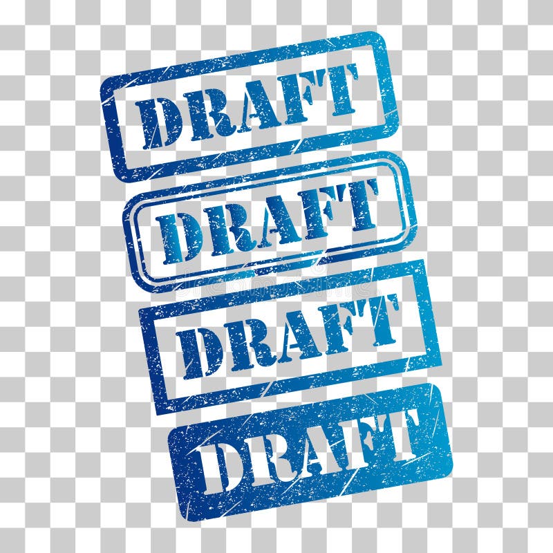 Set of Draft Stamp Symbol, Label Sticker Sign Button, Text Banner ...