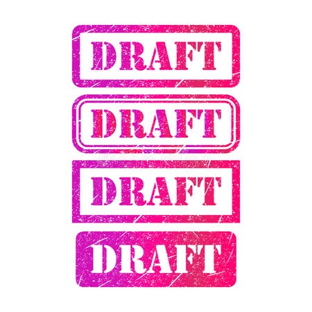 Set of Draft Stamp Symbol, Label Sticker Sign Button, Text Banner ...