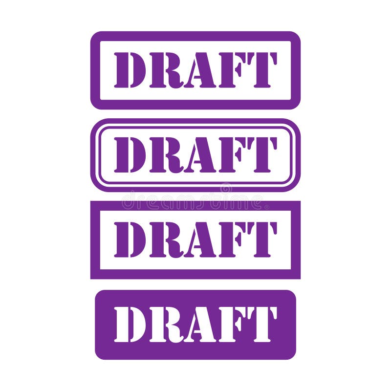 Set of Draft Stamp Symbol, Label Sticker Sign Button, Text Banner ...