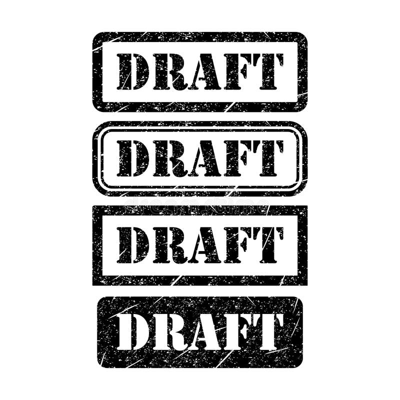 Draft Stamp Symbol, Label Sticker Sign Button, Text Banner Vector ...