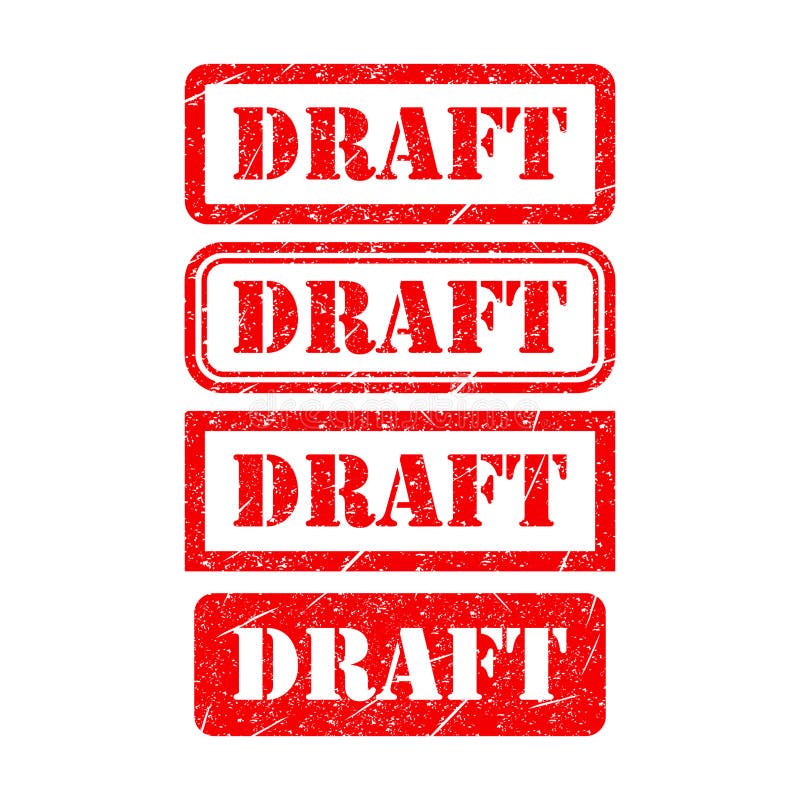 Set of Draft Stamp Symbol, Label Sticker Sign Button, Text Banner ...