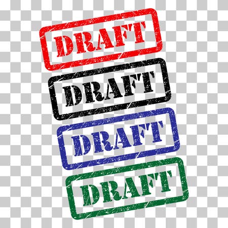 Set of Draft Stamp Symbol, Label Sticker Sign Button, Text Banner ...