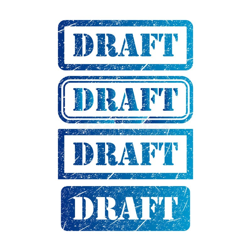 Set of Draft Stamp Symbol, Label Sticker Sign Button, Text Banner ...