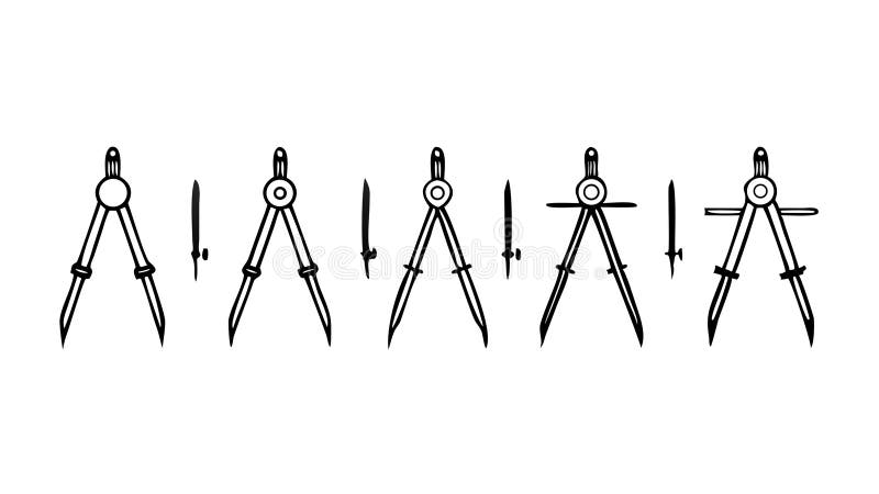 Set of Drafting Compasses, Precision and Design Tools, Vector Design Generative AI Stock Vector ...