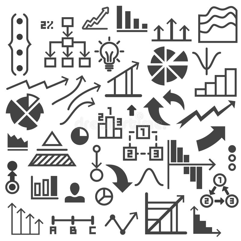 Set of Drawing Graphs and Symbols Stock Vector - Illustration of data ...