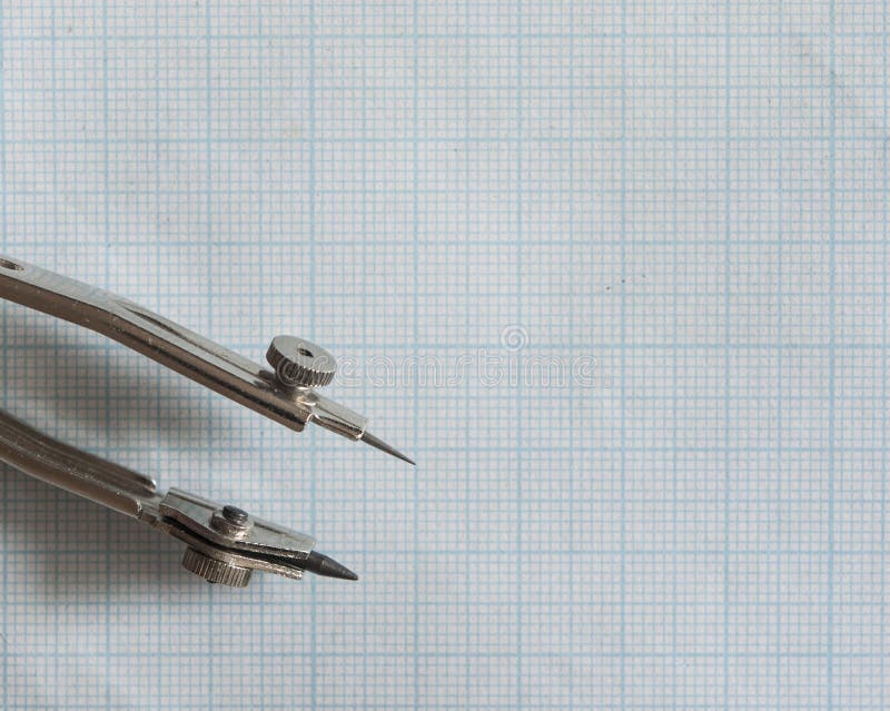 Set of Drawing Instrument and Rulers on Graph Paper Stock Image - Image ...