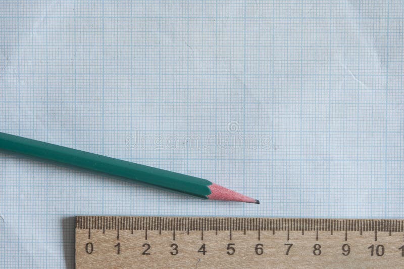 Set of Drawing Instrument and Rulers on Graph Paper Stock Photo - Image ...