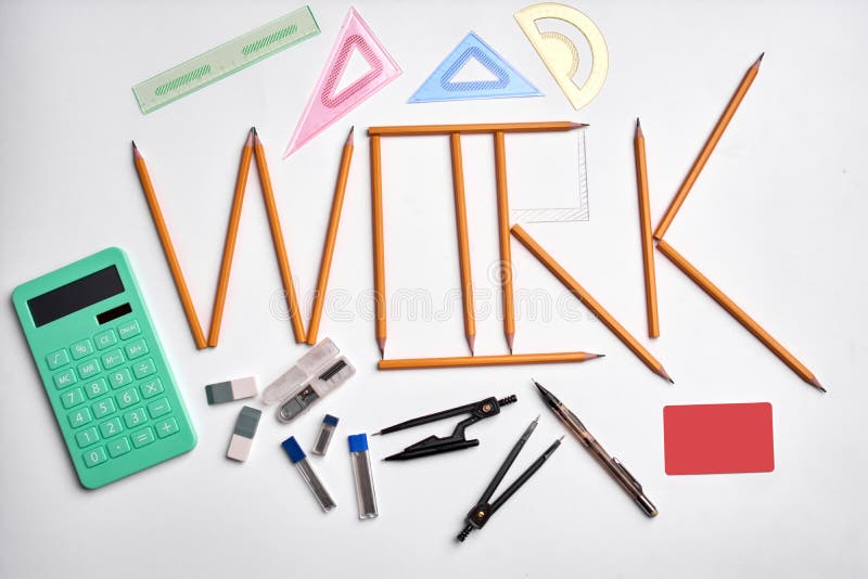 Set of Drawing Instruments Isolated on White Background. School Stock ...