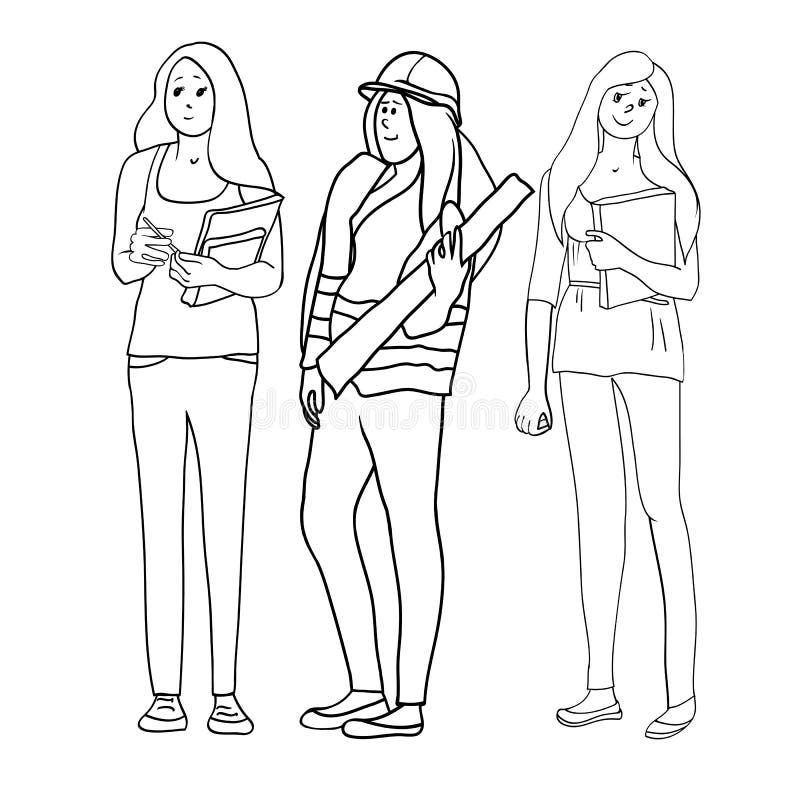 Female professions stock illustration. Illustration of comic - 139000269