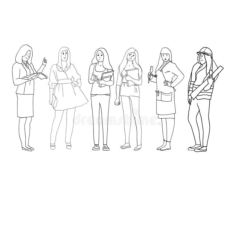 Female professions stock illustration. Illustration of model - 139000331