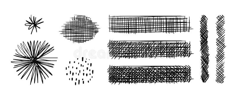 Doodle Rectangle Hatched. Drawn Hatching Lines in the Shape of a Long ...