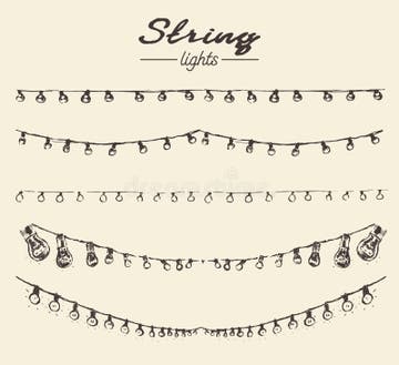 String Christmas Lights Drawing Stock Illustrations – 674 String ...
