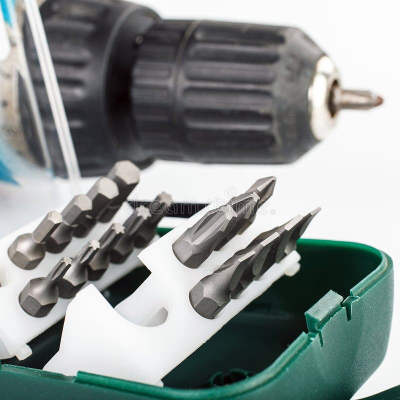 Set of drills with drill stock image. Image of cross - 61816071